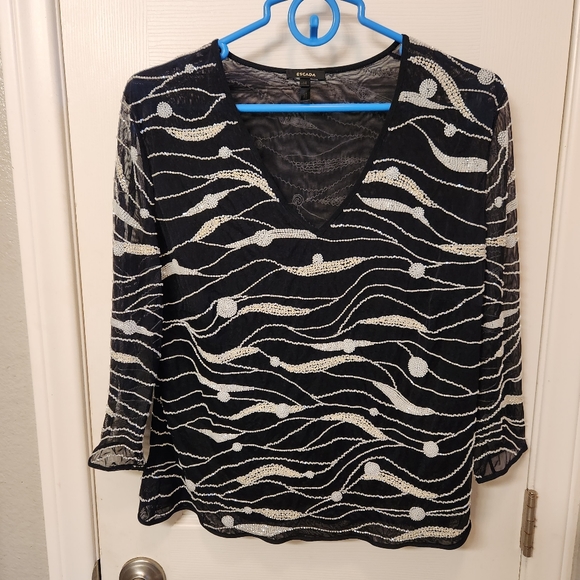 Escada | Tops | Escada Beaded Top Size 44 Large | Poshmark
